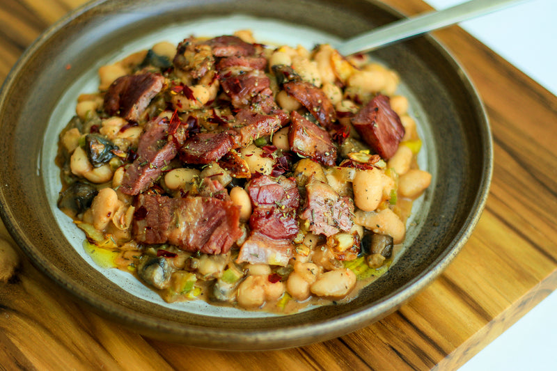 Wild Boar Bacon Bean Stew - Stowaway Gourmet